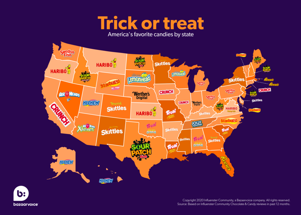 Every US state’s favorite Halloween candy